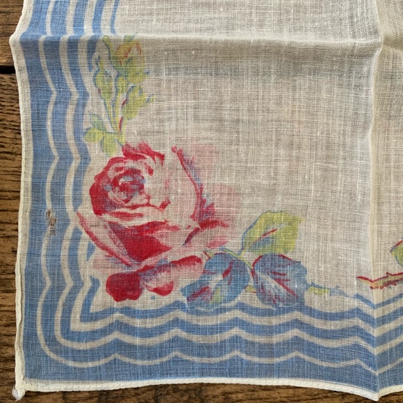 Vintage | Accessories | Vintage Rose Handkerchief | Poshmark